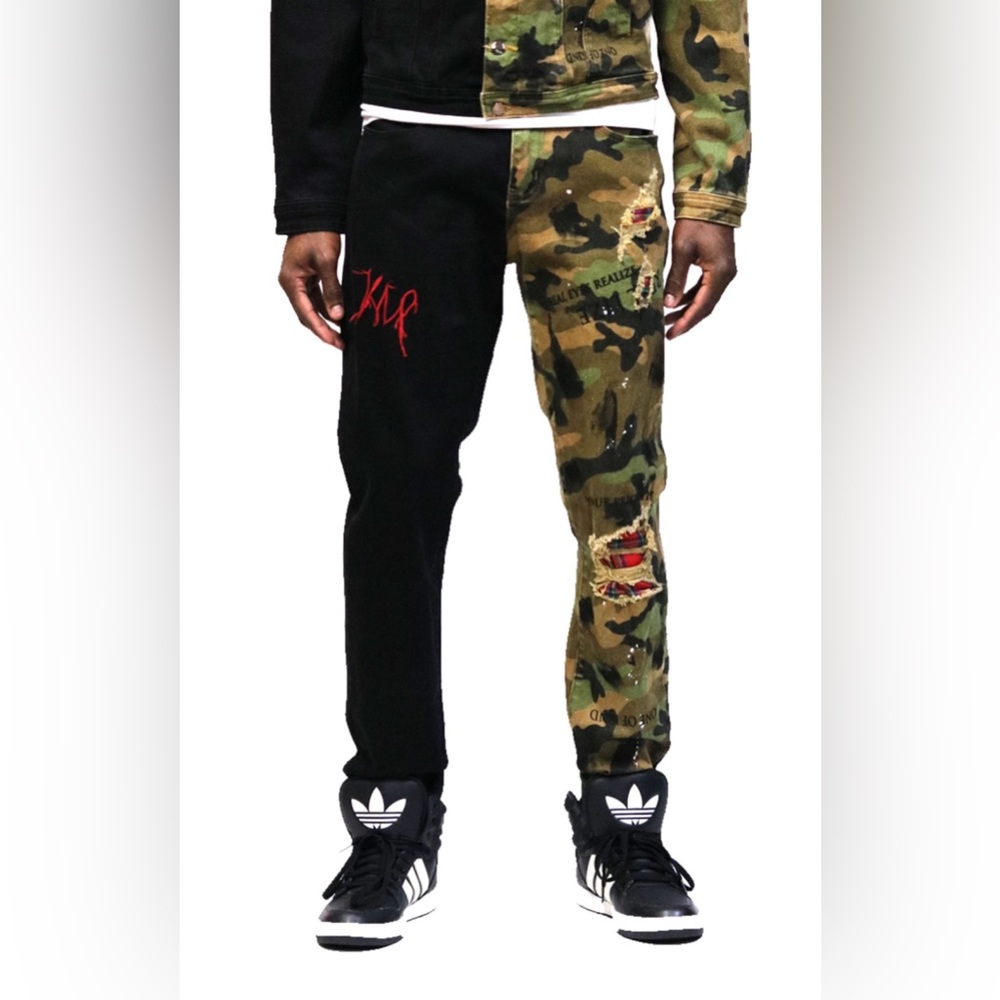Bistre Half And Half Washed Twill Jacket And Pants - Gem